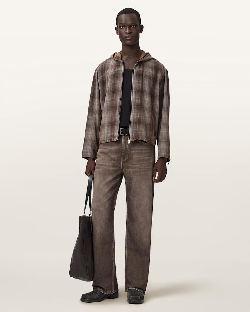 Lenny Loose Fit Wide Leg Denim Jeans Washed Brown | ALLSAINTS Canada